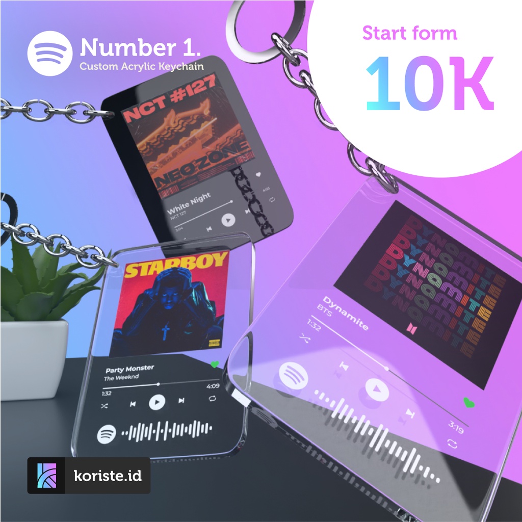 GANTUNGAN Spotify Keychain Custom Acrylic - song Keychain | Shopee Malaysia