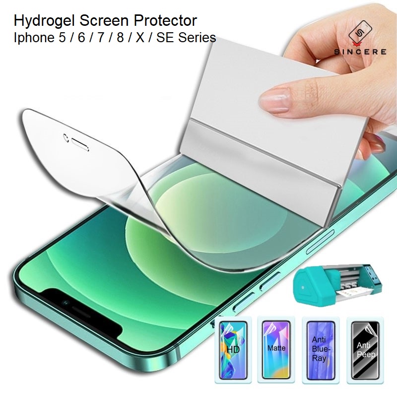 Hydrogel Screen Protector Compatible For Iphone 5 5S 6 6S Plus 7 8 SE X ...