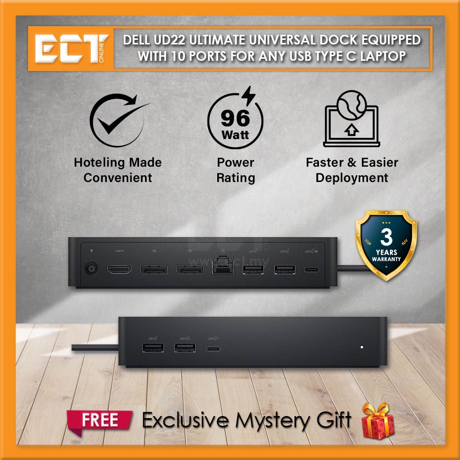 Dell UD22 Ultimate Universal Dock equipped with 10 Ports for any USB ...