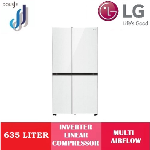 LG Net 655L Side-by-Side with Door-in-Door™ in White Glass Finish ...
