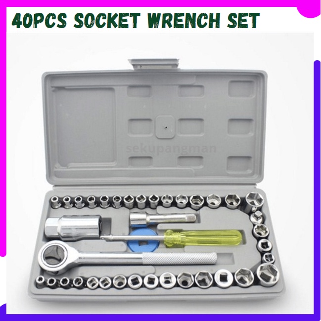 40PCS SOCKET WRENCH SET SPANNER SOCKET TOOLS SET KIT REPAIR-G SLEEVE ...