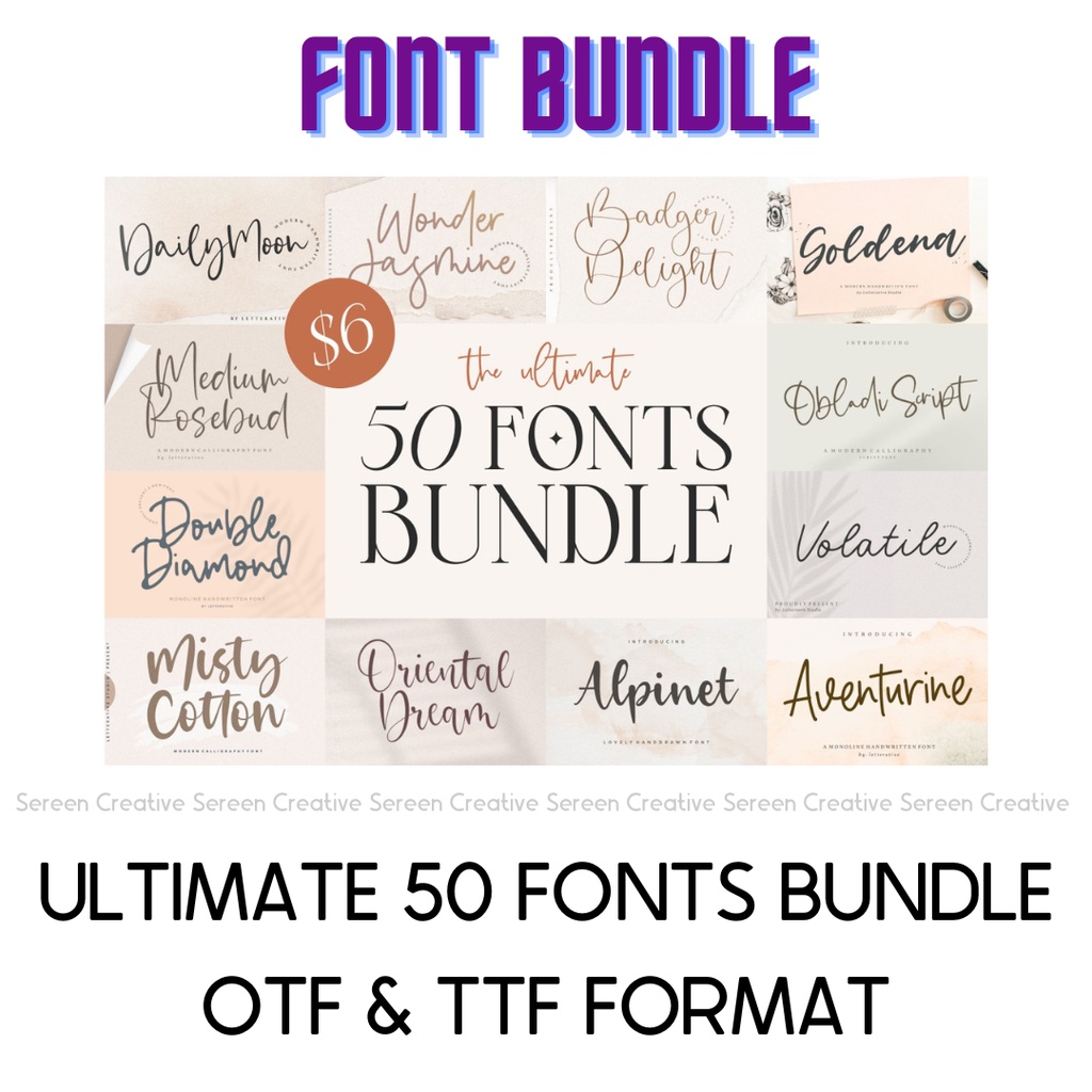 MF22 Ultimate 50 Fonts Bundle by Letterative Studio For Ipad, Procreate ...