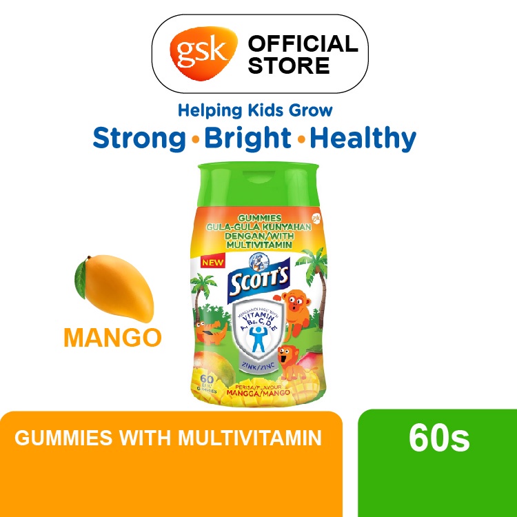 Scott's Multivitamin Gummies, Children Supplement with 5 Vitamins for ...