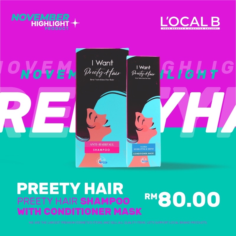 PREETY HAIR SHAMPOO WITH CONDITIONER MASK | Shopee Malaysia
