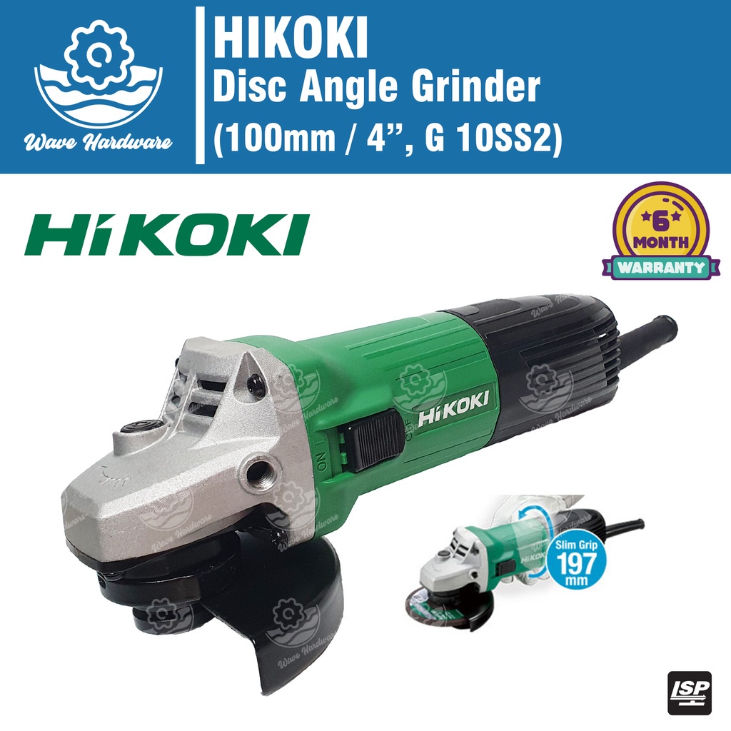 HIKOKI Angle Grinder / Potong Kayu Besi Semen Mozek (4 Inch, 600W, G ...