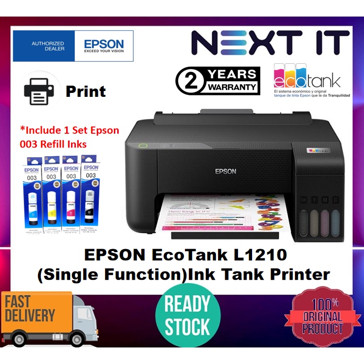 Epson EcoTank L1210 A4 Ink Tank Printer (Print only) | Shopee Malaysia