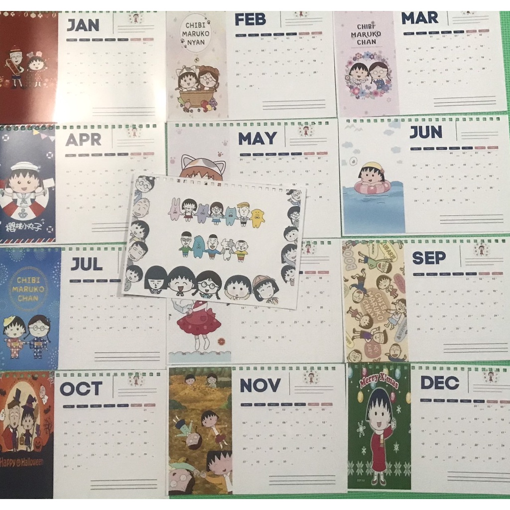 Desk calendar 2024 Maruko boy, LNB9 calendar with cute print, lunar ...