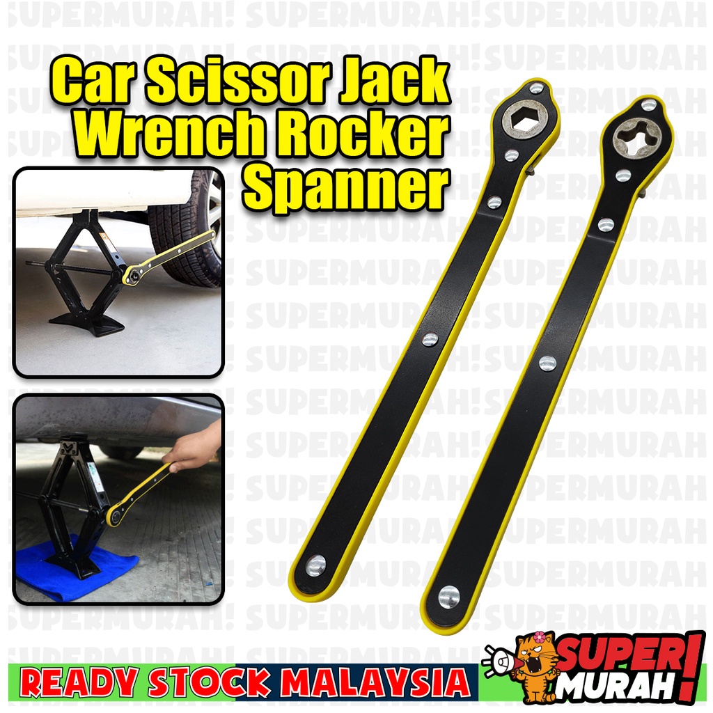 Car Scissor Jack Ratchet Cross Wrench Garage Car Jack Spanar Reversible ...