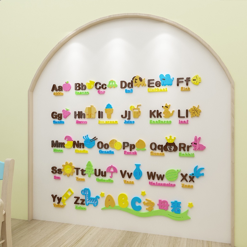 Ear Early Education Letter ABC Wall Sticker DIY Three-Dimensional ...