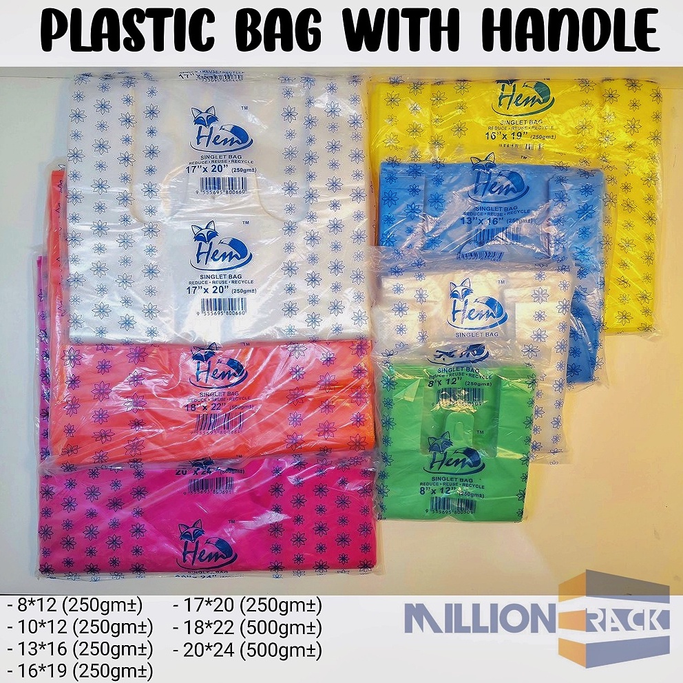 HEM Singlet Bag/Plastic Shopping Bag/T-Shirt Bag [500gm/250gm] | Shopee ...