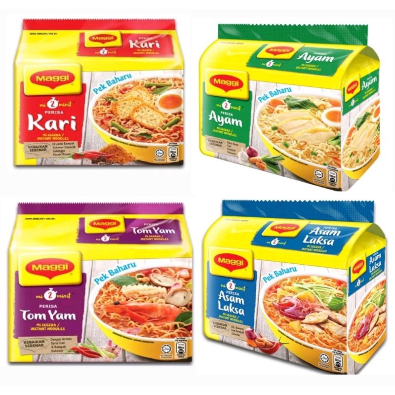 Maggi Mi Segera Maggi Instant Noodles Ayam/ Kari/ Tomyam/ Asam Laksa ...