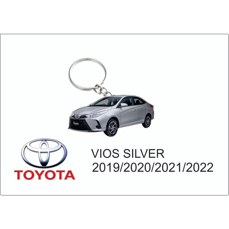 Toyota Vios silver 2019, 2020, 2021, 2022 keychain 2d | Shopee Malaysia