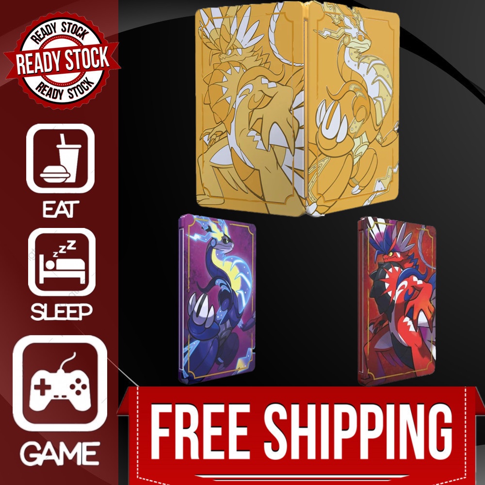Switch Pokemon Scarlet Steelbook*Pokemon Violet Steelbook*Pokemon Gold ...