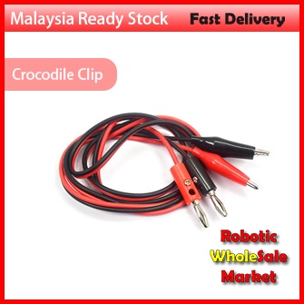 Banana Plug to Crocodile Clip with Wire Red & Black Electric Alligator ...
