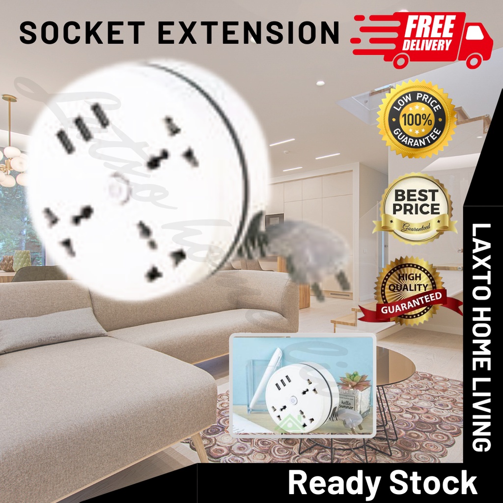 Socket Extension Power cord socket storageable socket | Shopee Malaysia
