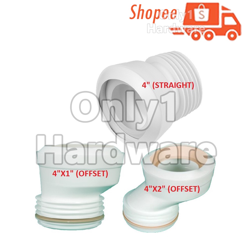 4" TOILET PAN CONNECTOR TOILET WASTE WC STRAIGHT CONNECTOR TANDAS ...