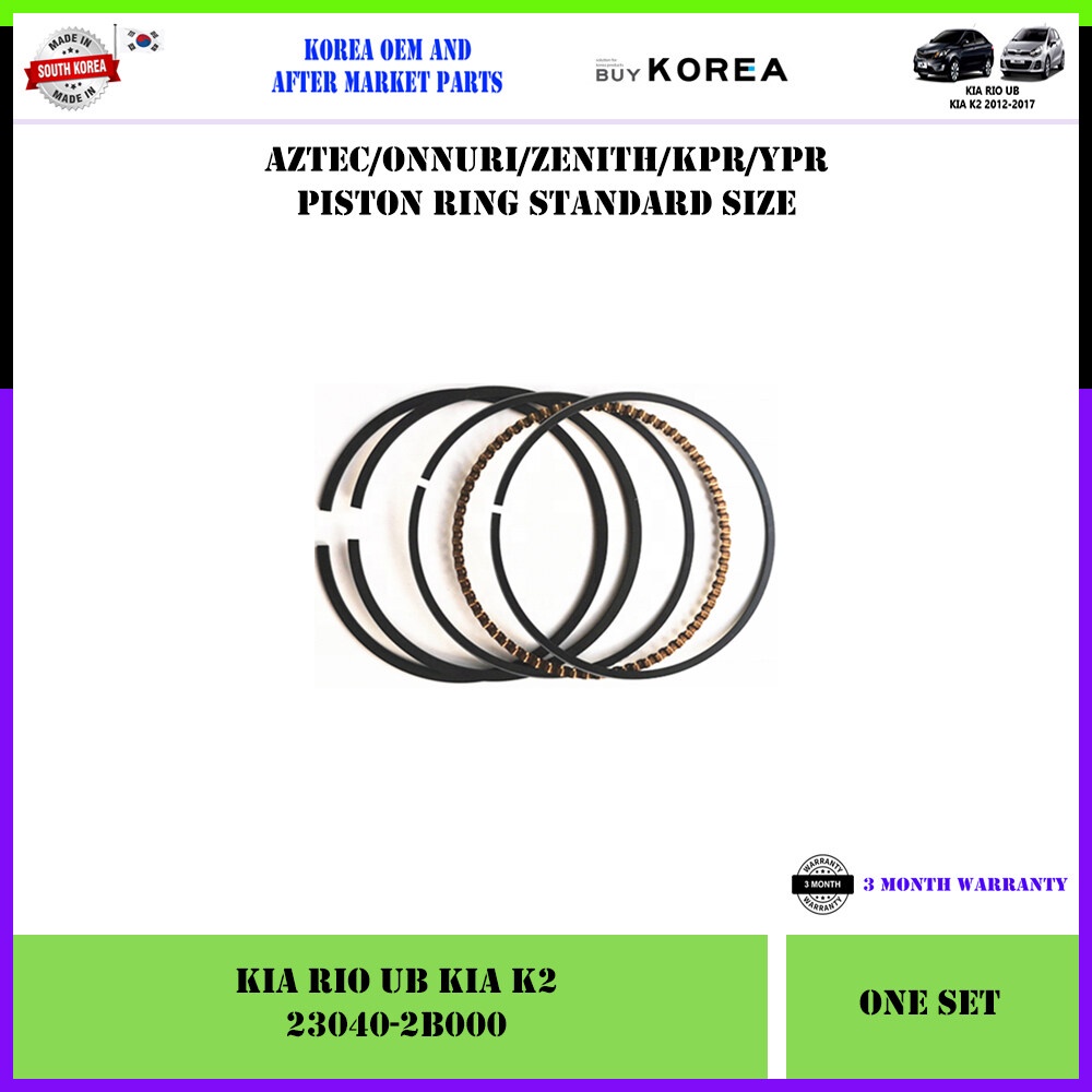 Kia Rio UB Kia K2 Korea Aftermarket Piston Ring Set Standard Size (23040-2B000) | Shopee Malaysia