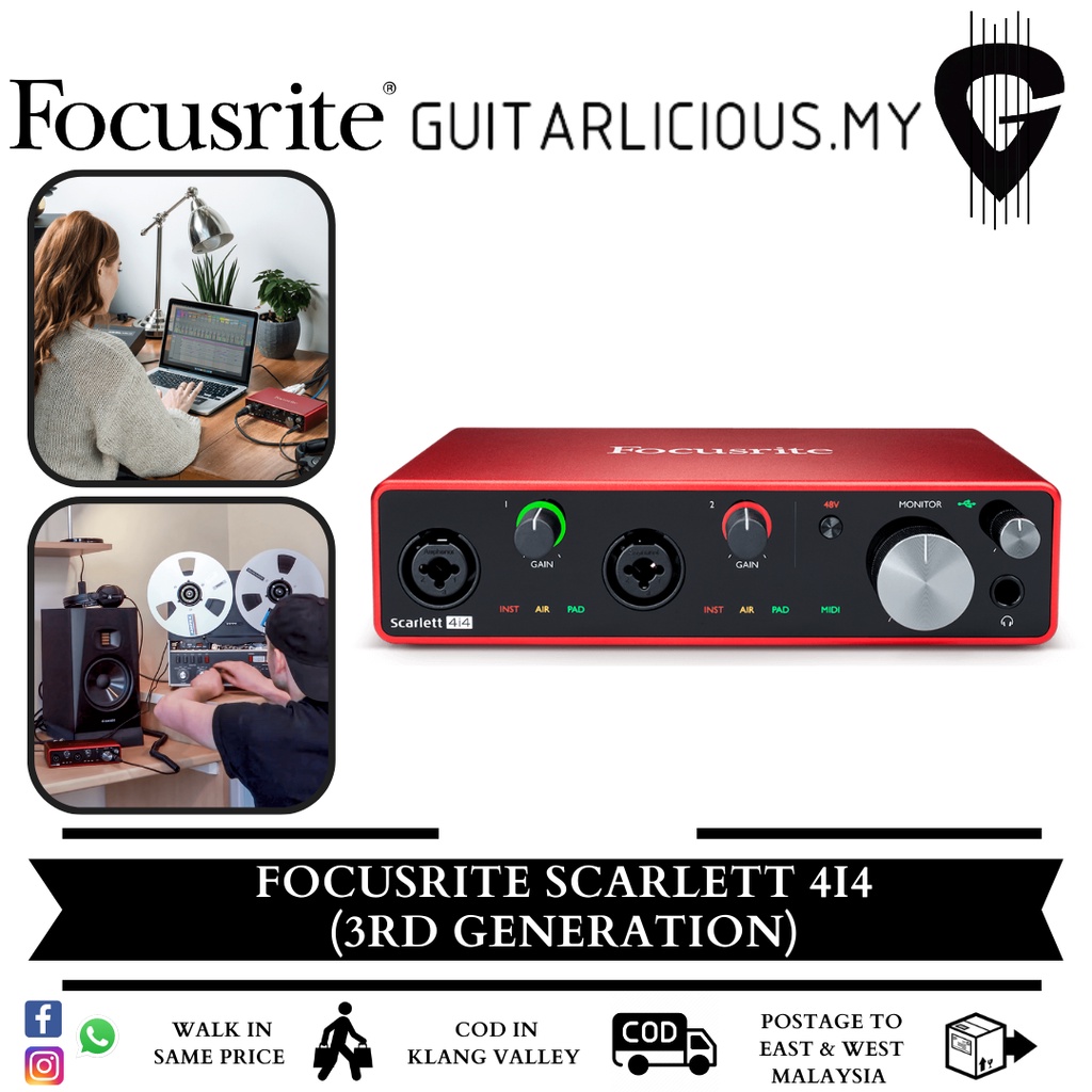 Focusrite Scarlett 4i4 (3rd Generation) USB Audio Interface | Shopee ...