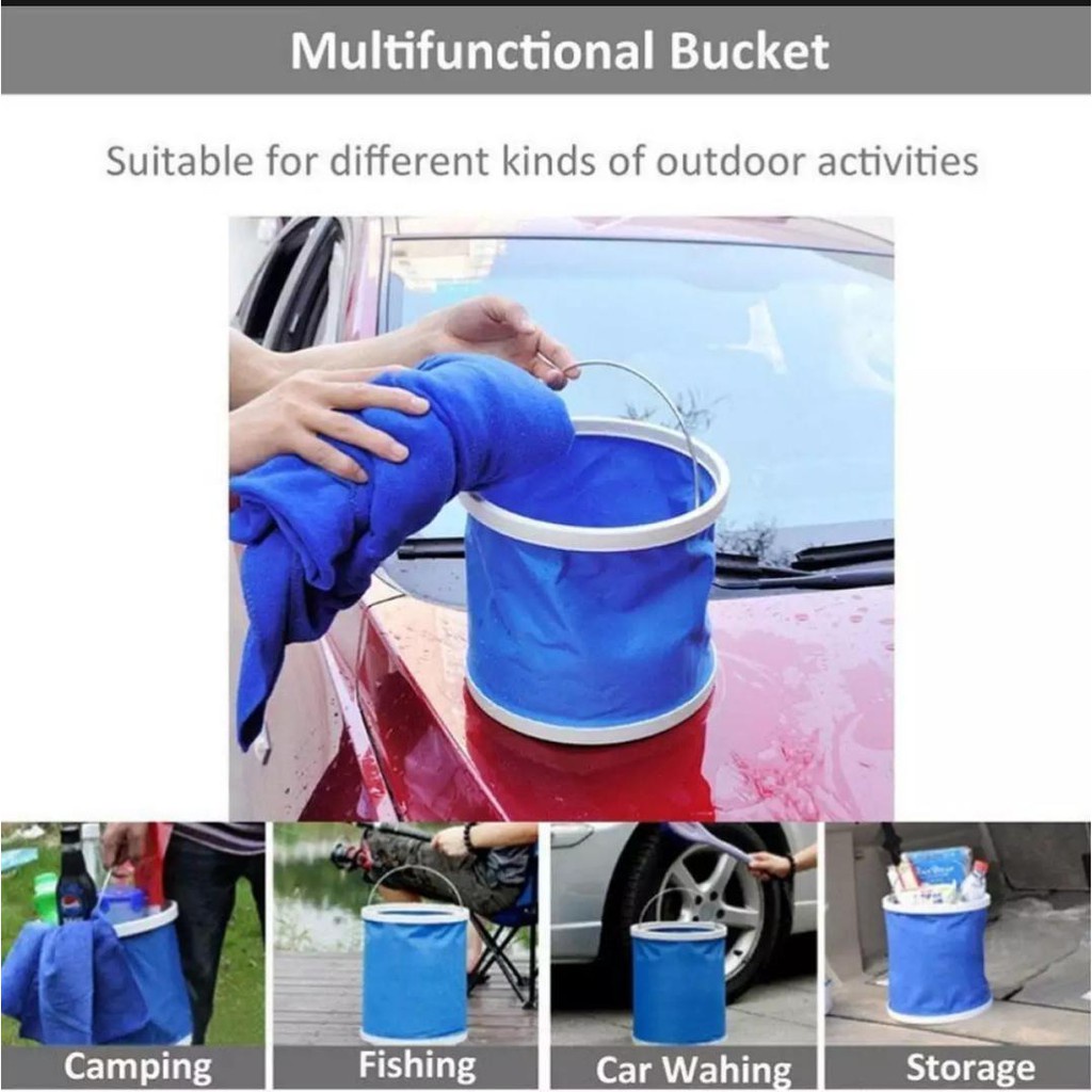 Portable Folding Bucket 9L 11L 13L Outdoor Camping Storage Container ...