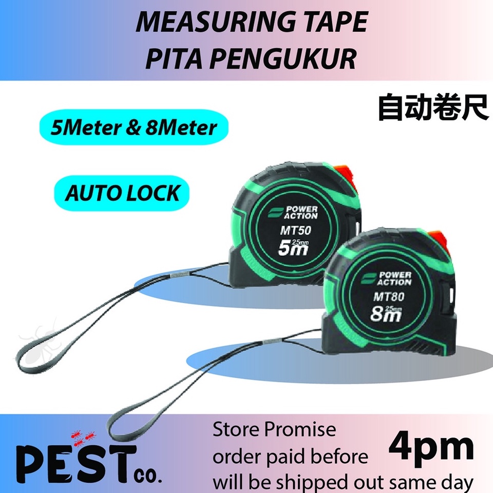 AUTO-LOCK Measuring Tape (5m & 8meter) / Tali Tape / Pita Pengukur ...