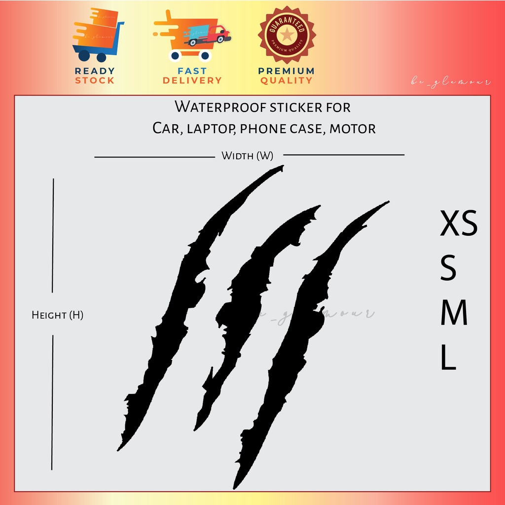 Headlamp Monster Claw Car Sticker Myvi Axia Alza Vios City Civic Saga ...