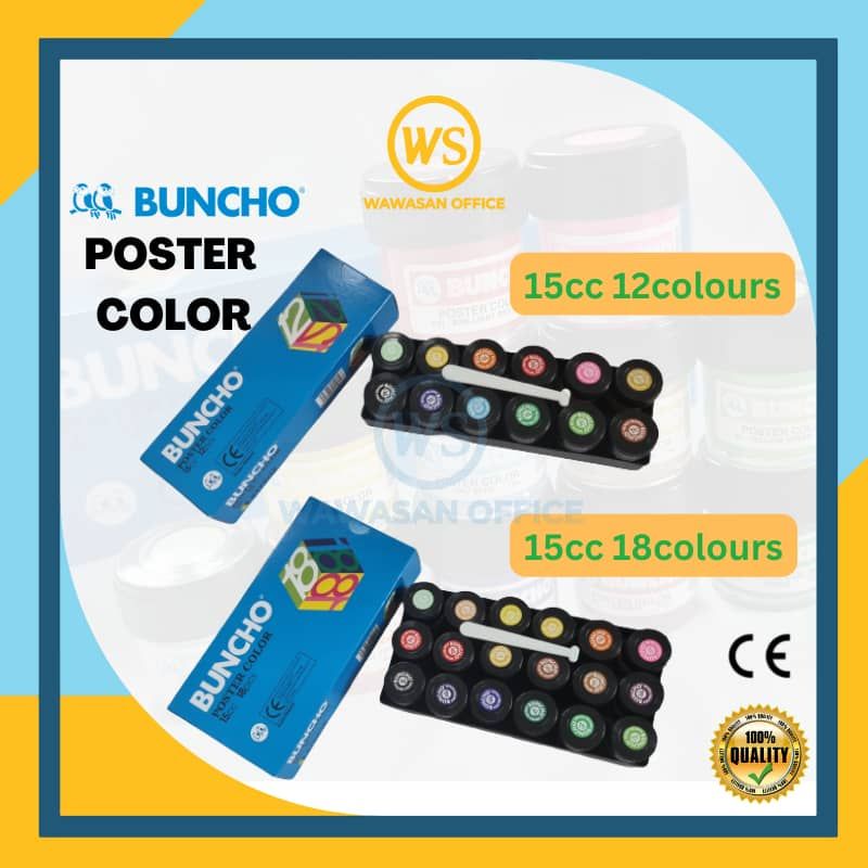 BUNCHO Poster Colour Buncho / Poster Color 15cc (12 Colours / 18 ...
