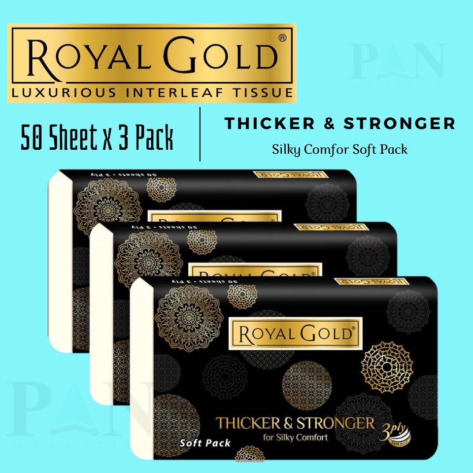 [Ready Stock] Royal Gold Tissue 3Ply ( 50 Sheet x 3pkt) Thicker and ...