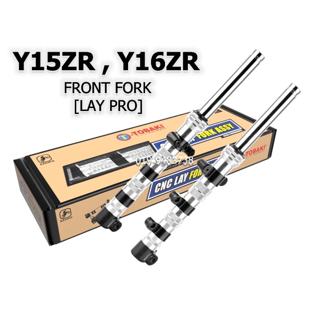 100% Original TOBAKI Racing CNC LAY Fork Set Assy Alloy Yamaha Y15ZR Y16ZR Y15 Y16 Front Black ...
