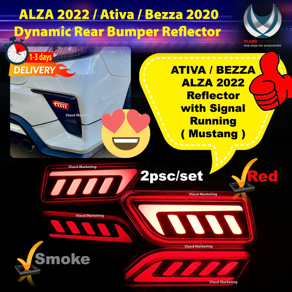 Perodua Bezza 2020 - 2022 Alza 2022 Ativa Dynamic Rear Bumper Reflector ...