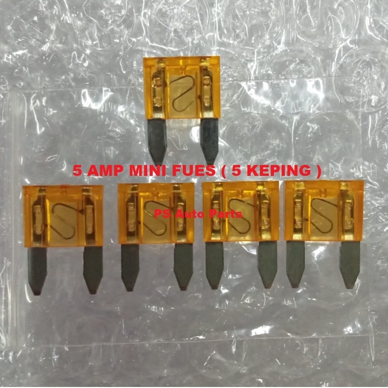 Car Fuse Blade Mini Plug in Fuse 5A - 5 Unit Mini Plug In Fuse - Orange ...