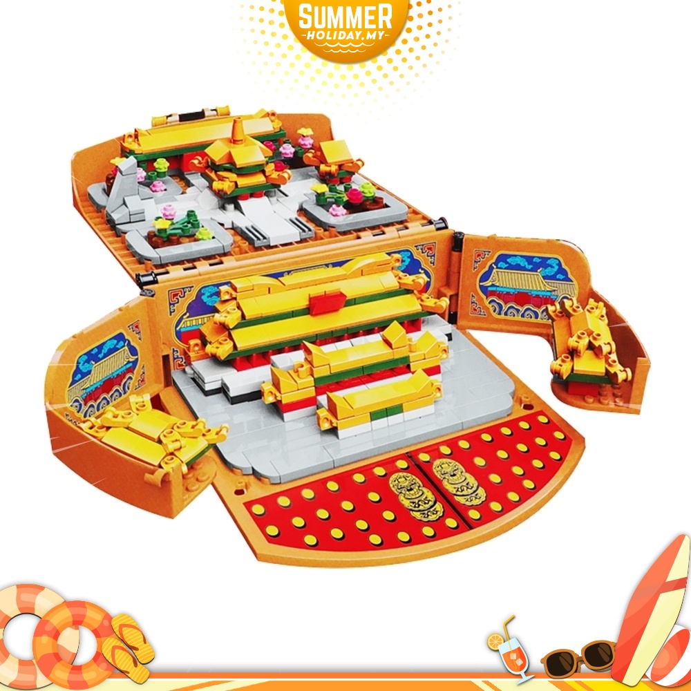 Qman Brick K10127 CNY Chinese New Year Series Palace Treasure Chest ...