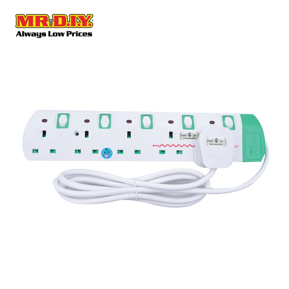 HOYO Portable Extension Power Trailing Socket 3 Pin 5 Gang With SIRIM ...
