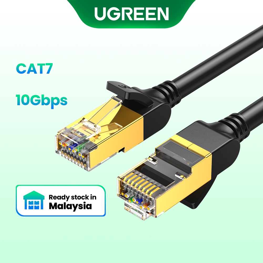 UGREEN Cat7 Flat Ethernet LAN Cable 10Gbps 600Mhz 32AWG 6.3 mm UTP Gold ...