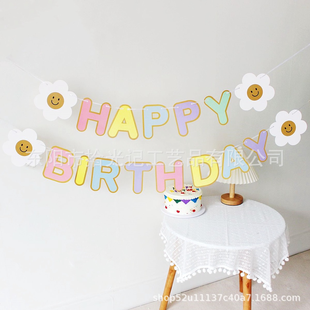 happy birthday banner Sign Daisy Flower | Shopee Malaysia