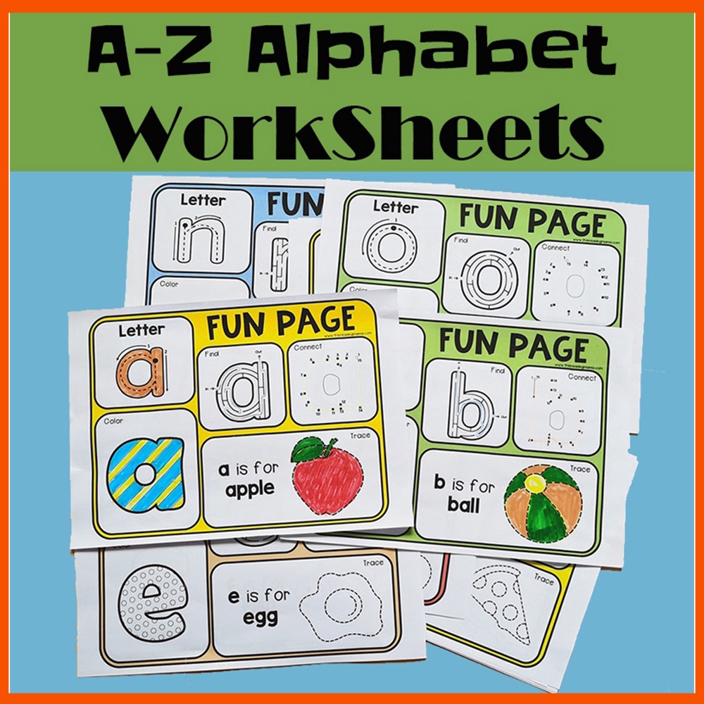 A-Z Alphabet and Numbers Worksheets Learning English Workbook for Kids ...