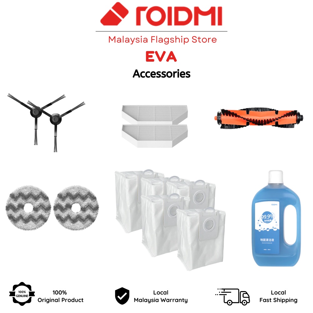 ROIDMI EVA Vacuum Cleaner Parts Accessories - Dust Bag/Side Brush ...