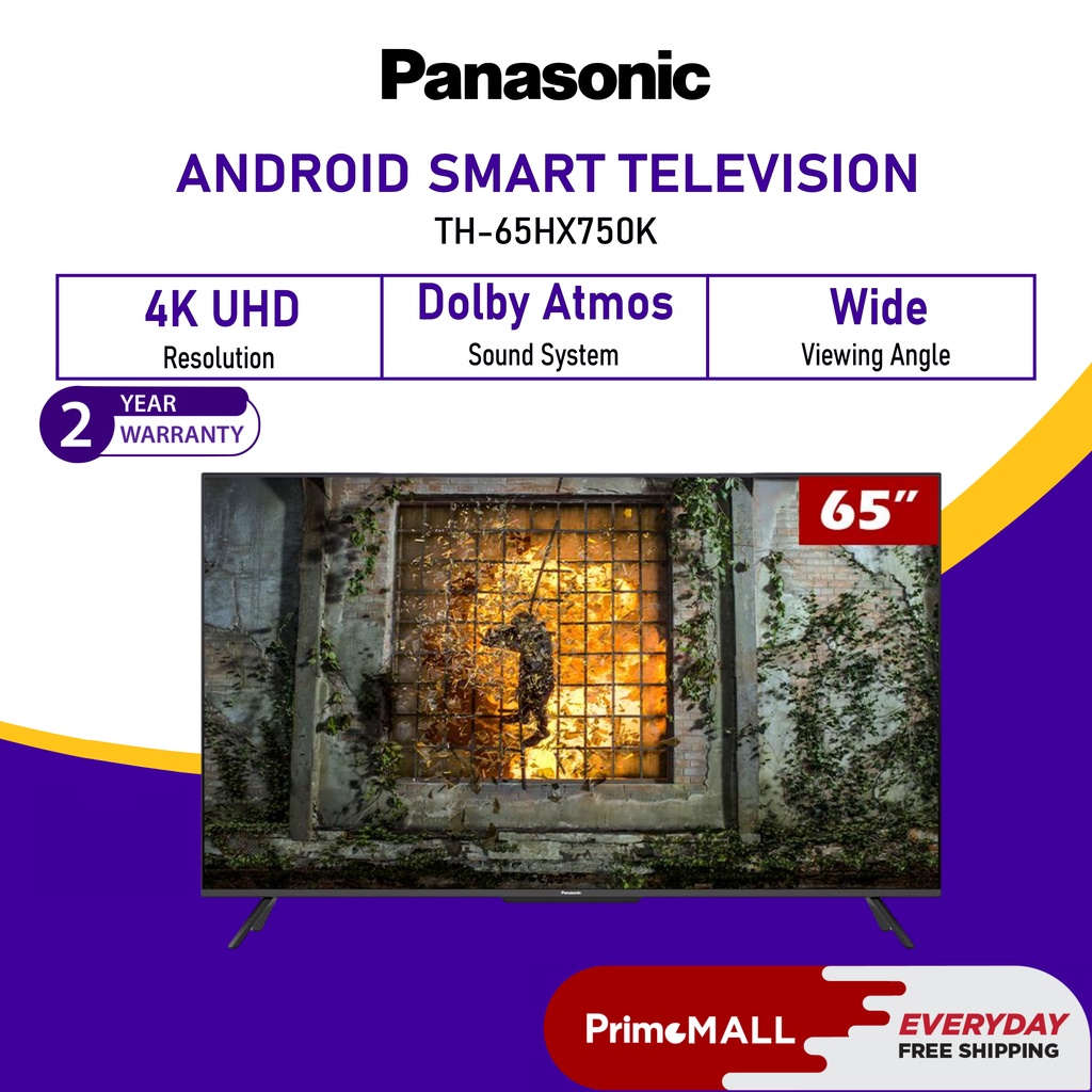 PANASONIC 65 Inch LED LCD 4K HDR Smart Android TV Chromecast Wide View ...