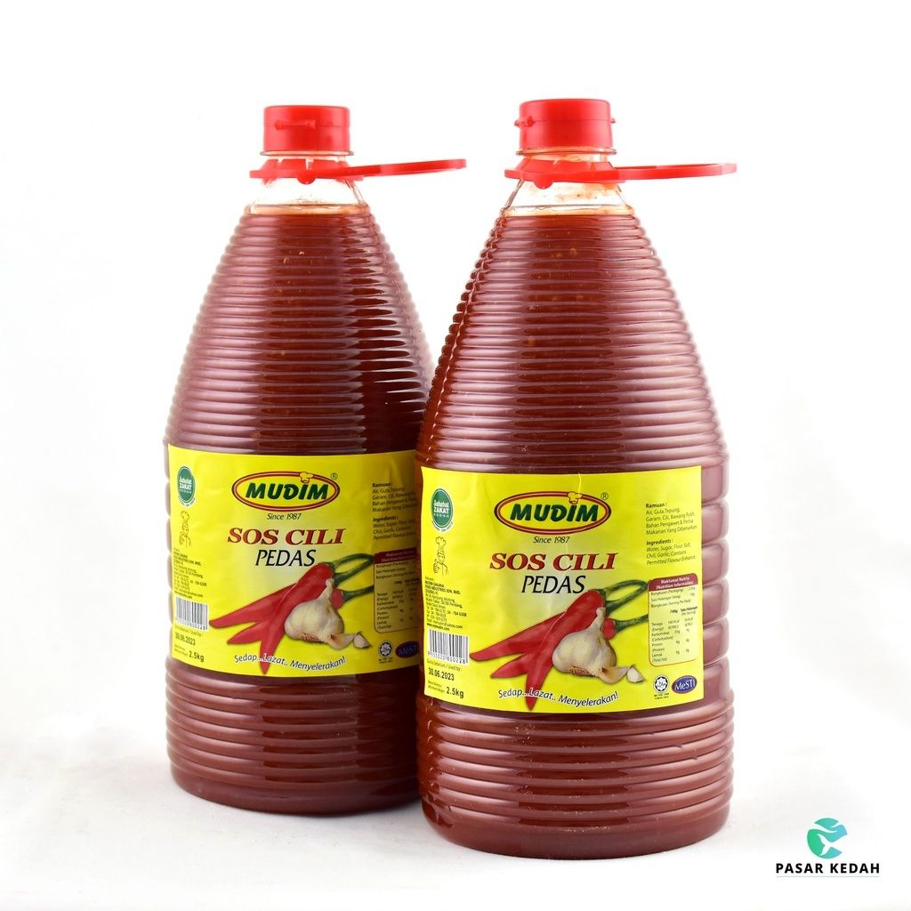 (2.5kg) Sos Cili MUDIM Pedas Saiz Besar | Hot Chili Sauce Large Size ...