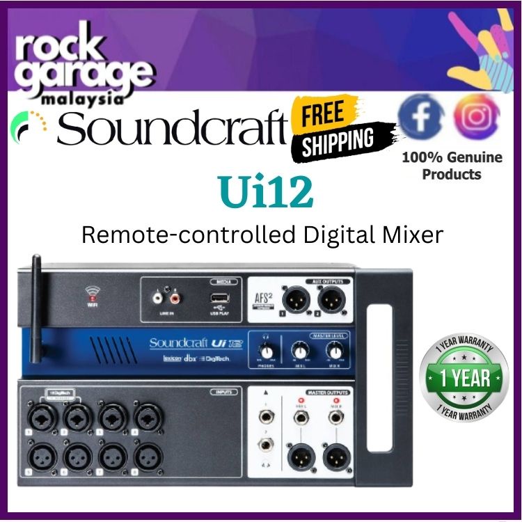 Soundcraft Ui12 Remote-controlled Digital Mixer ( Ui 12 / Ui-12 ...