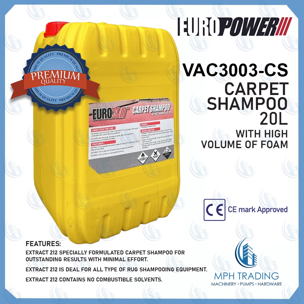 EUROPOWER VAC3003-CS Concentrated 20 Liter Carpet Shampoo with High ...