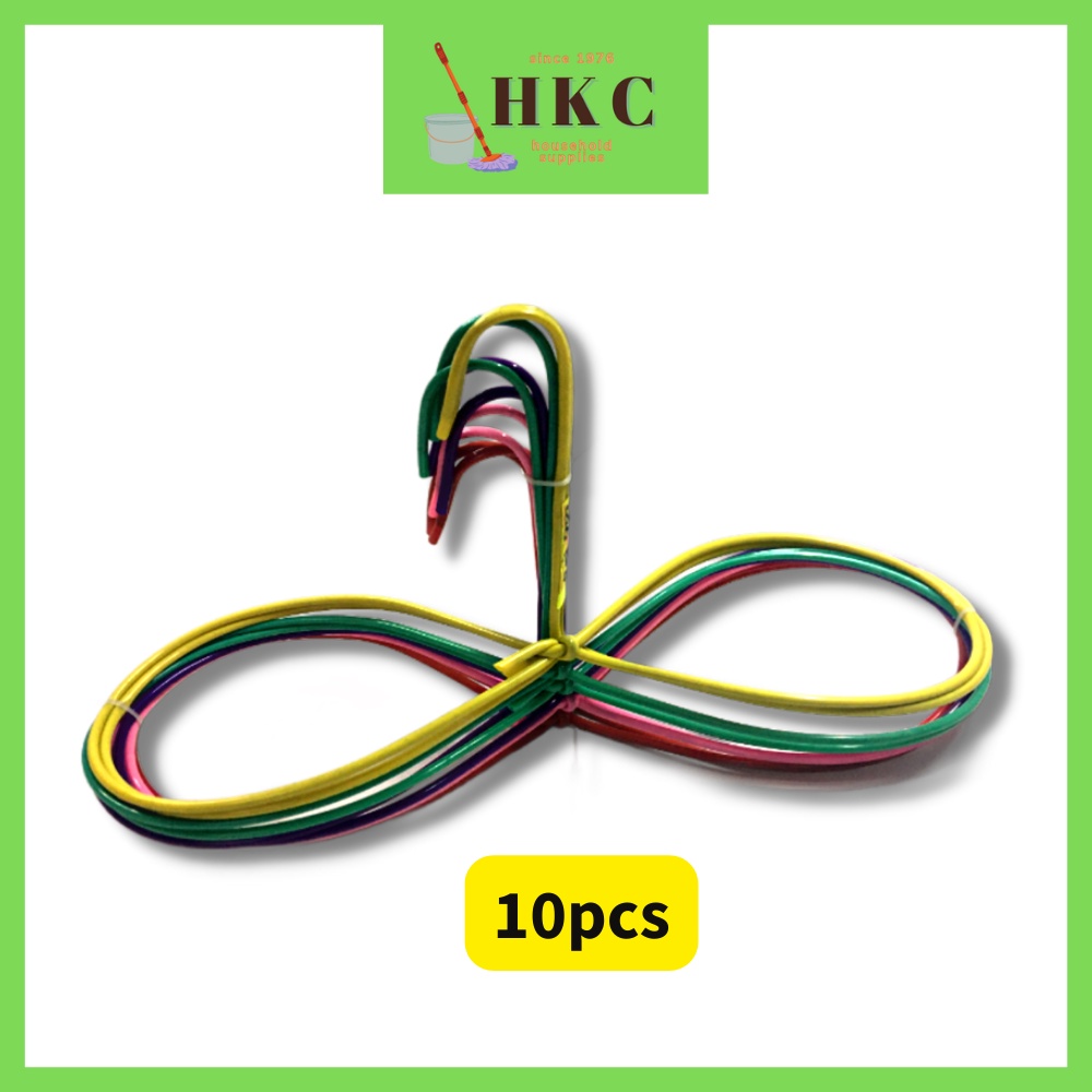 10pcs Nylon Coated Metal Hanger 8 Shape Hanger / Drying Clothes Hanger ...