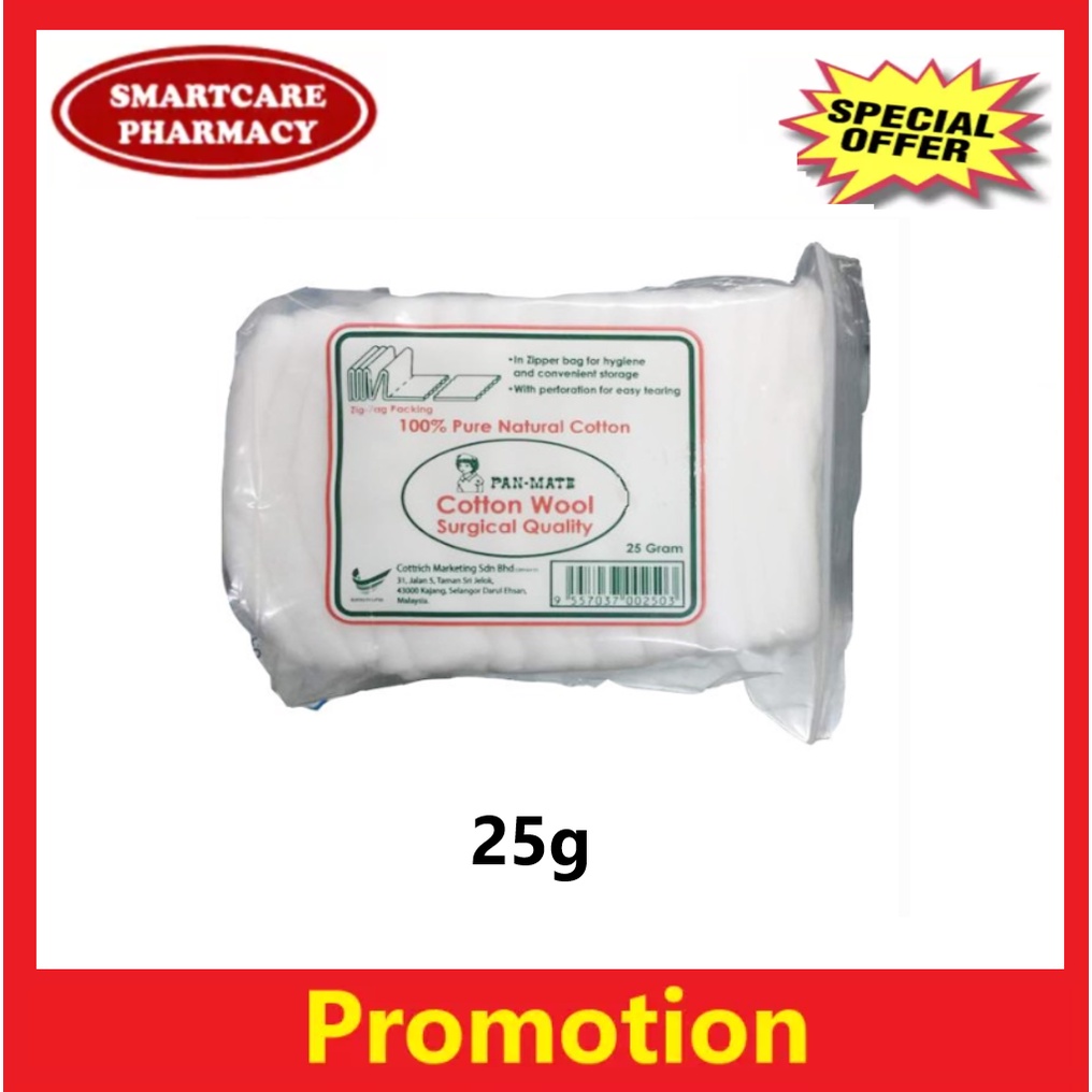 Pan-Mate Zig Zag Cotton Wool 25g( Surgical Grade) | Shopee Malaysia