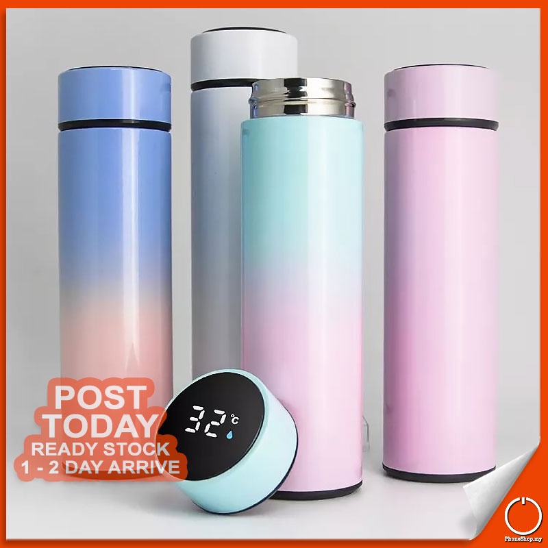 𝐃𝐎𝐔𝐁𝐋𝐄 𝐋𝐀𝐘𝐄𝐑 𝐈𝐍𝐒𝐔𝐋𝐀𝐓𝐈𝐎𝐍 Stainless Steel Smart LED Thermal Flask 500ml ...