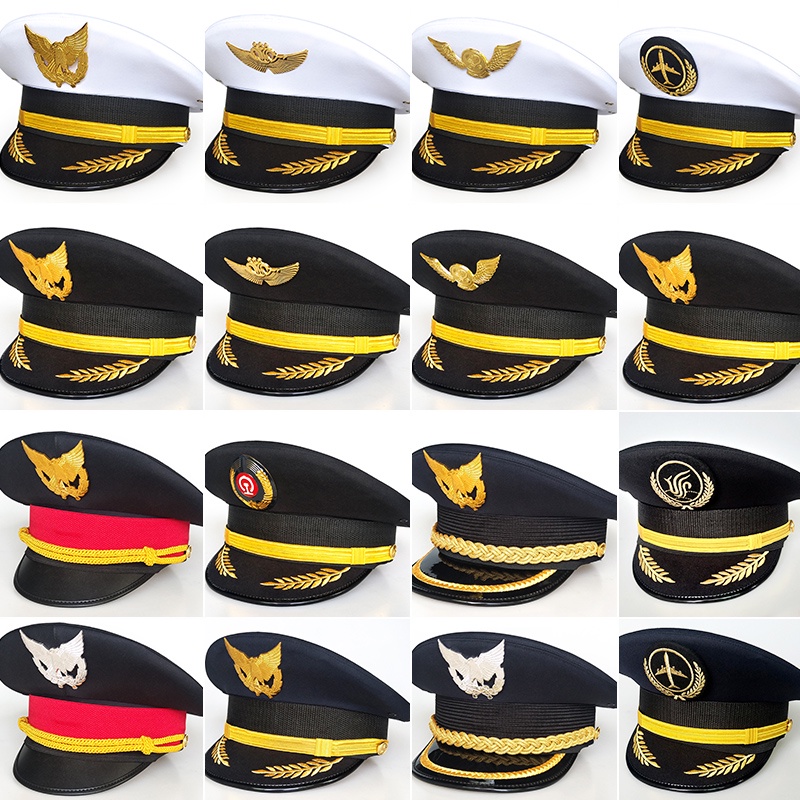 Aircraft Cap, Captain's Uniform, Big Brim Hat, Aviation Cap, Aviator ...