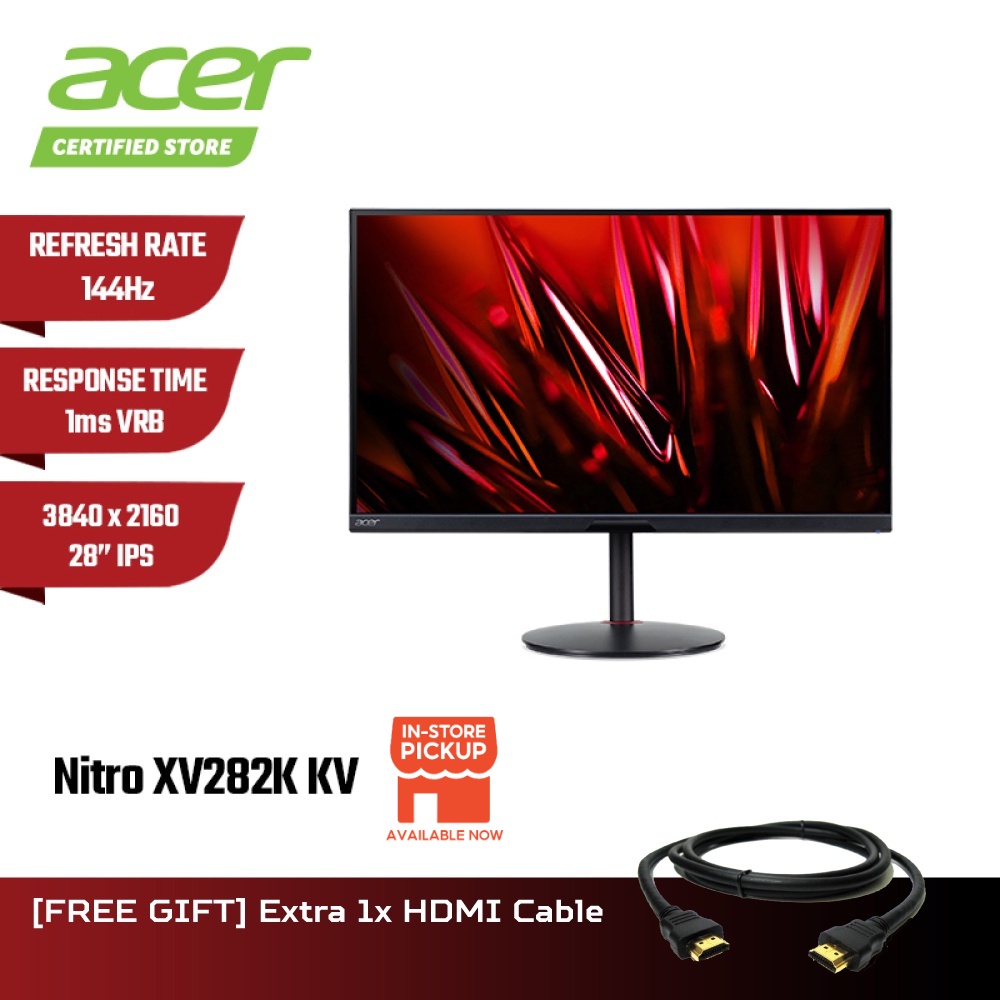 Acer Nitro XV282K KV 28" 4K UHD 144Hz 1ms IPS FreeSync Gaming Monitor ...