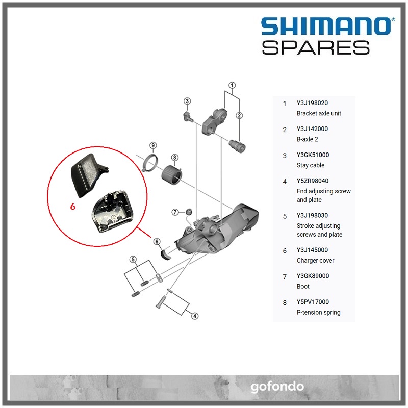 Shimano Ultegra Di2 RD-R8150 7150 9250 Rear Derailleur Charger Cover 1 ...