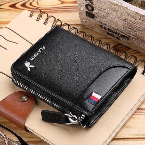 Brand Men Wallet Fashion With Coin Zipper Pouch | Shopee Malaysia