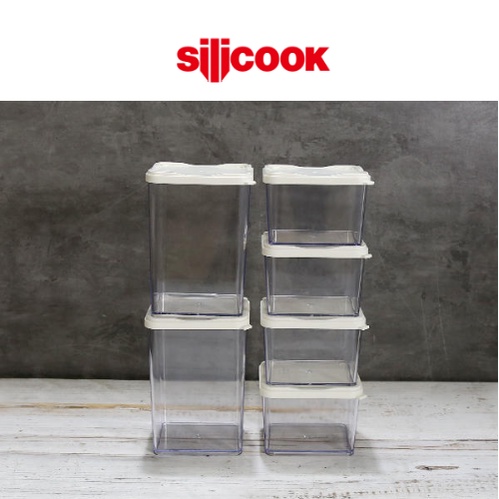 [silicook] Tall Food Container 880ml 2p and 400ml 4p Set (Ivory Lid) | Shopee Malaysia