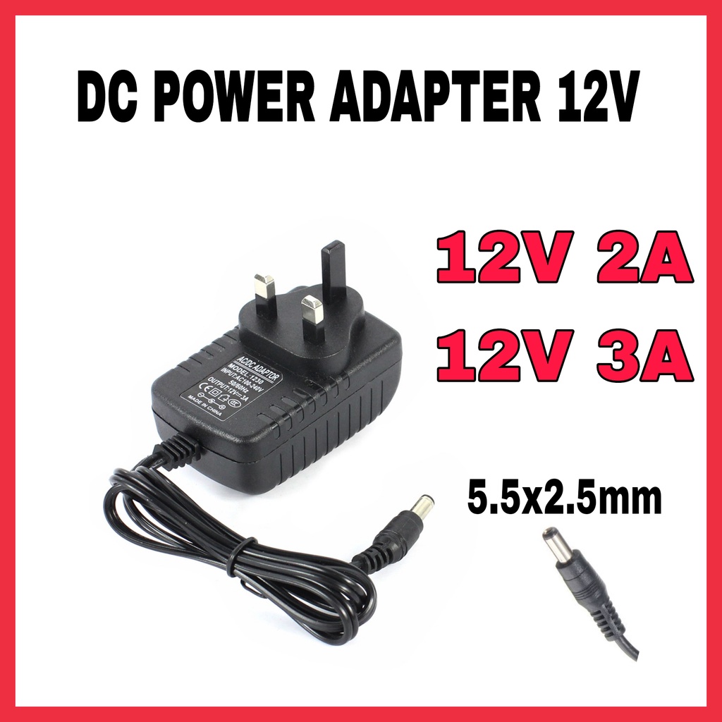 DC POWER ADAPTER 12V2A/3A POWER SUPPLY CCTV LED LIGHT ROUTER | Shopee Malaysia