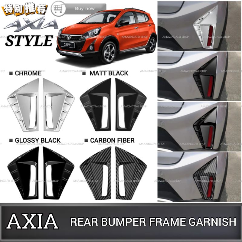 AMAZING PERODUA AXIA STYLE CAR REAR BUMPER FRAME COVER REFLECTOR LAMP ...